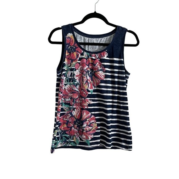 Talbots | Tops | Talbots Women Sz S Navy Bluewhitepink Striped Floral ...